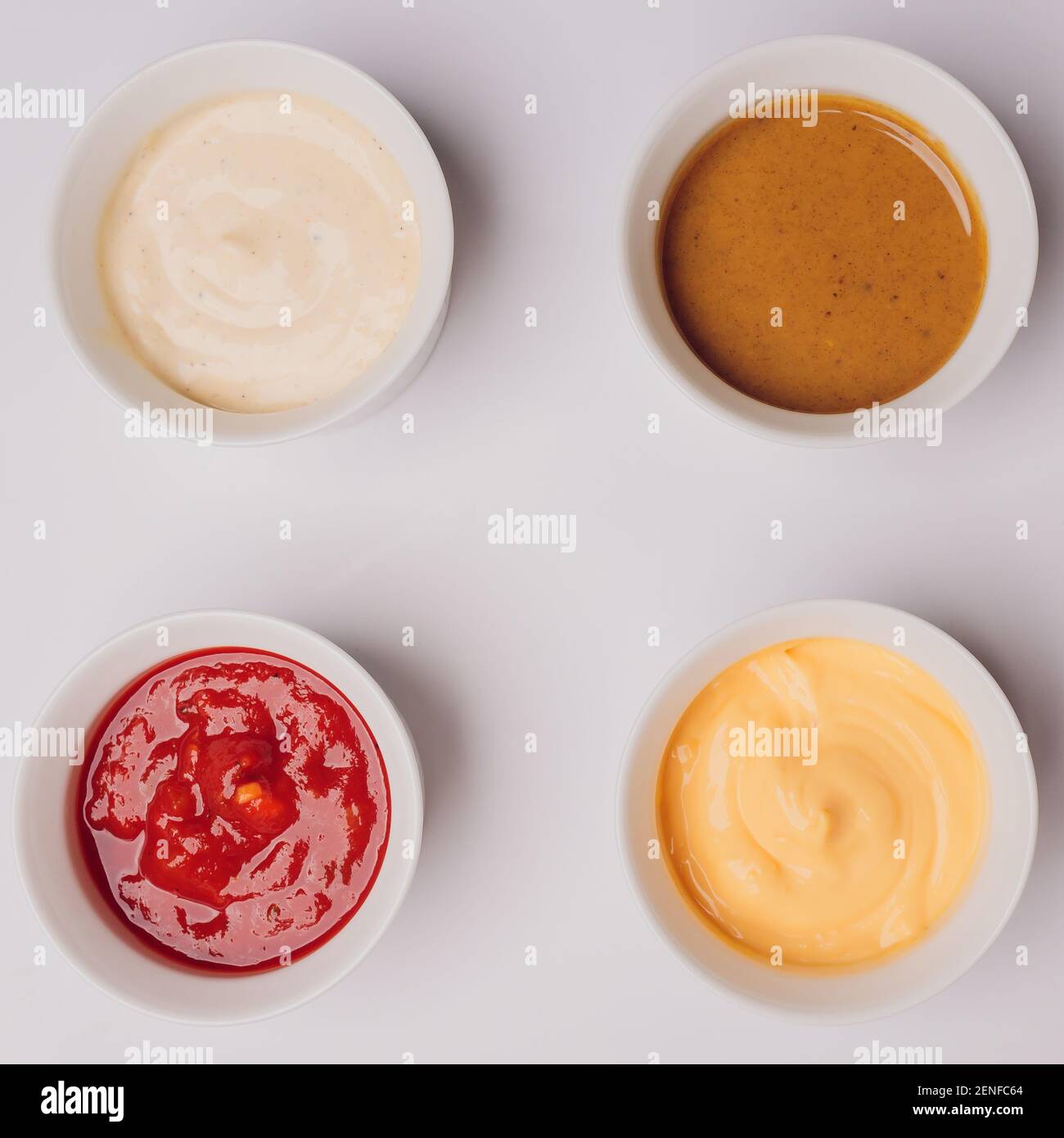 Set of different sauces isolated on white Stock Photo - Alamy