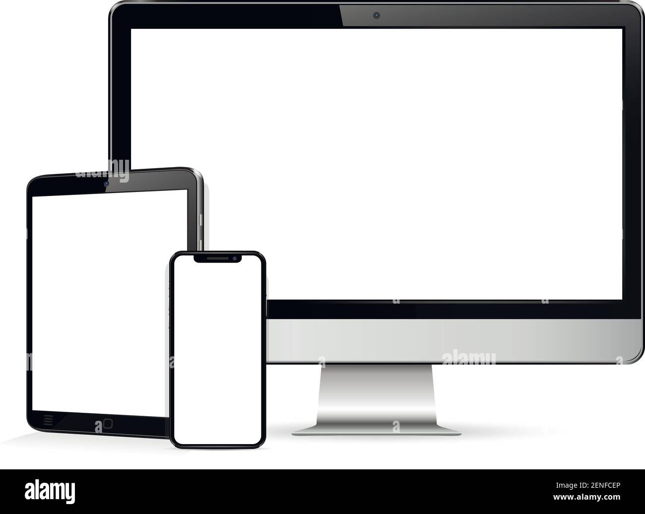 Set realistic computer monitor Cut Out Stock Images & Pictures - Alamy