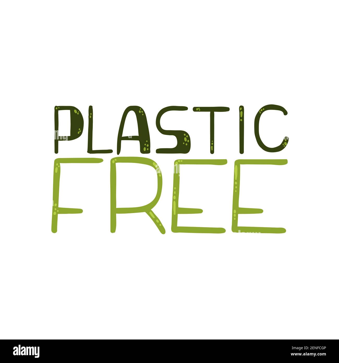 Plastic free lettering card. Plastic free quote slogan. Zero waste ...