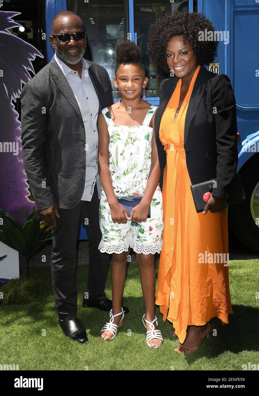 (L-R) Julius Tennon, Genesis Tennon and Viola Davis at THE ANGRY BIRDS MOVIE 2 Premiere held at ...