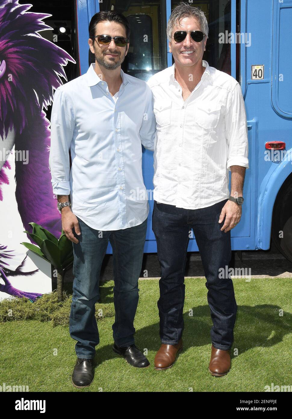 (L-R) Eyal Podell and Jonathon E. Stewart arrives at THE ANGRY BIRDS ...