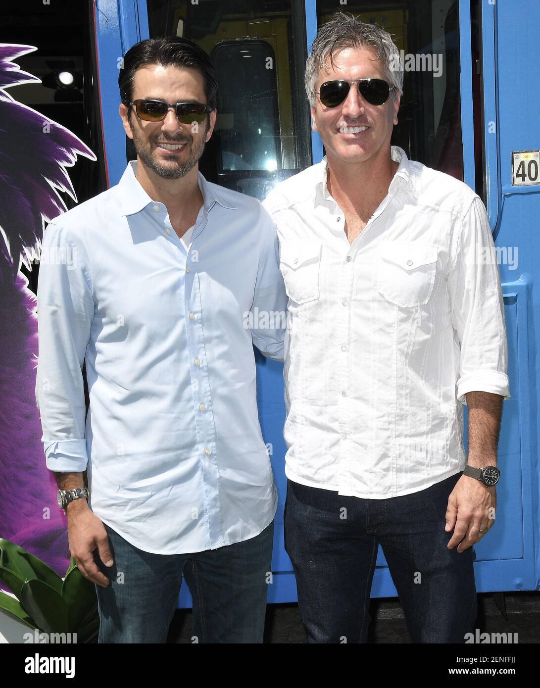 (L-R) Eyal Podell and Jonathon E. Stewart arrives at THE ANGRY BIRDS ...