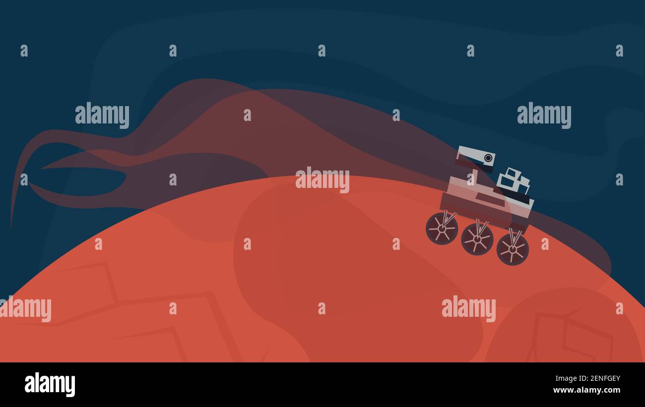 rover on mars explores mars. flat concept vector Stock Vector Image ...