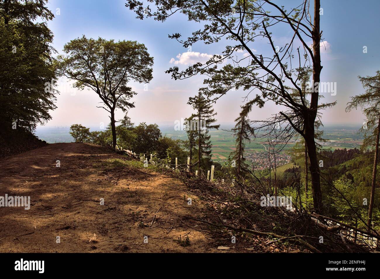 The mountains at hirschberg in spring (Bergstraße, Odenwald, germany ...