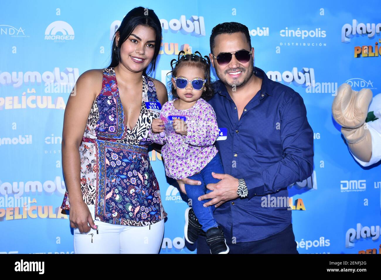 Danny Frank poses for photos during the blue carpet of Playmobil film ...