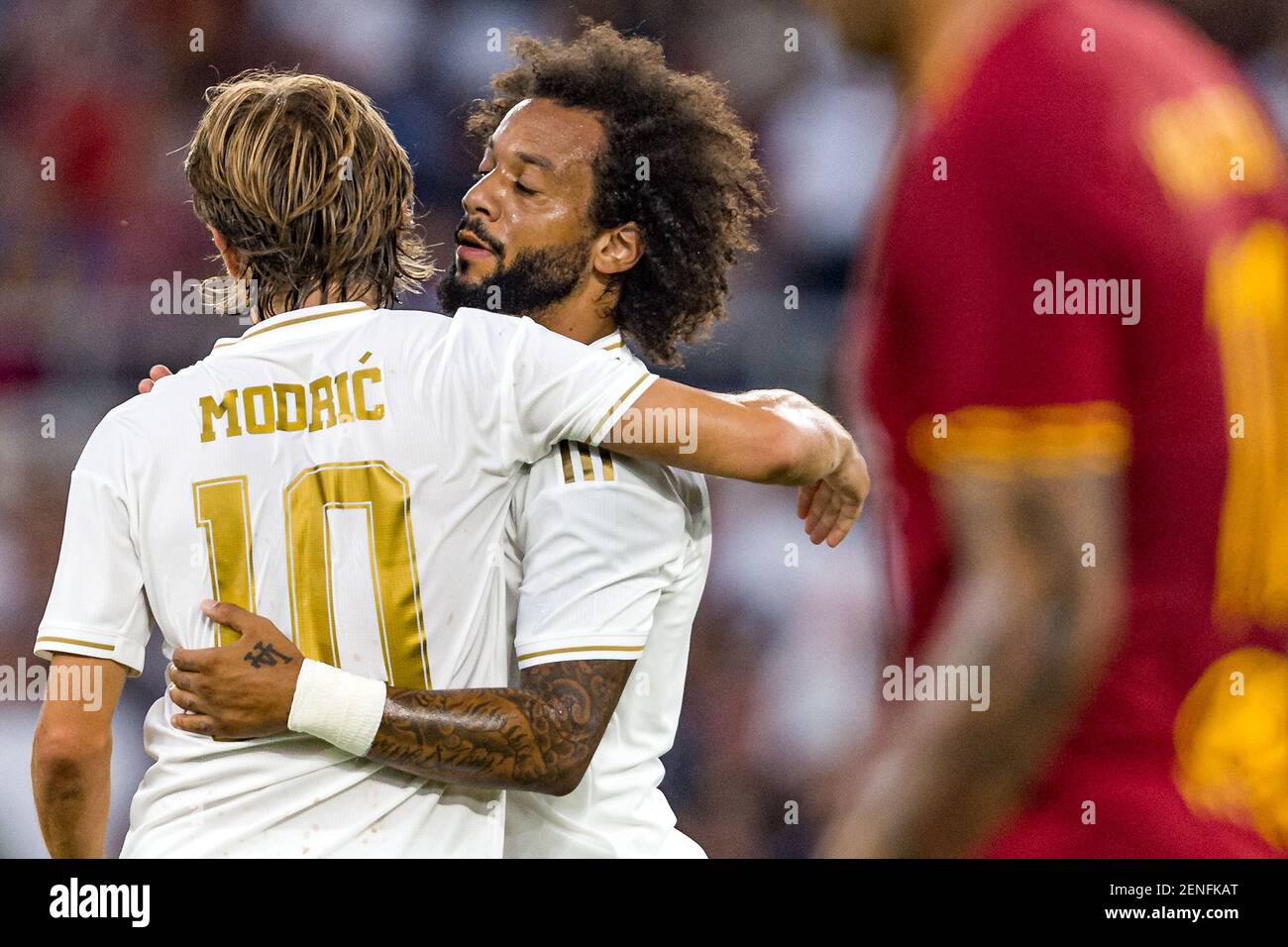 Marcelo of Real Madrid celebrates with Luka Modric after scoring goal ...