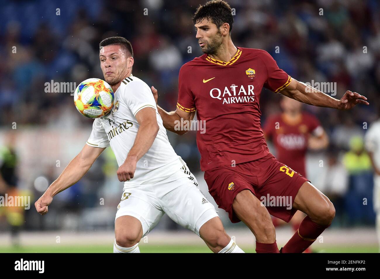 Luka Jovic of Real Madrid, Federico Fazio of AS Roma Roma 11/08/2019 ...