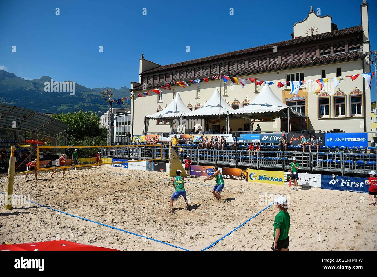 Open view of central court during final day of FIVB Beach Volleyball ...