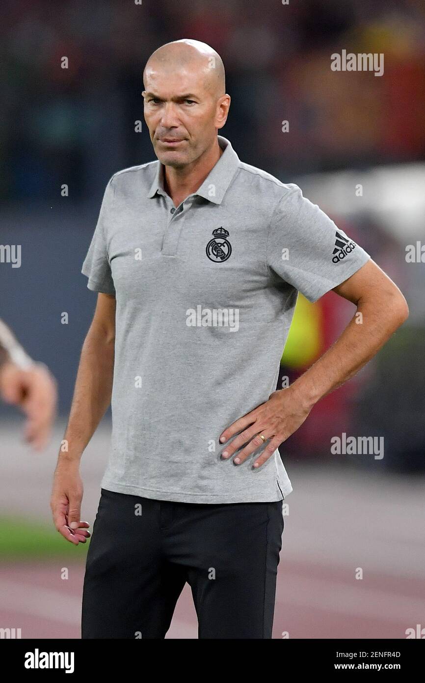 Zinedine Zidane, coach Real Madrid. Roma 12/08/19 Stadio Stadio ...