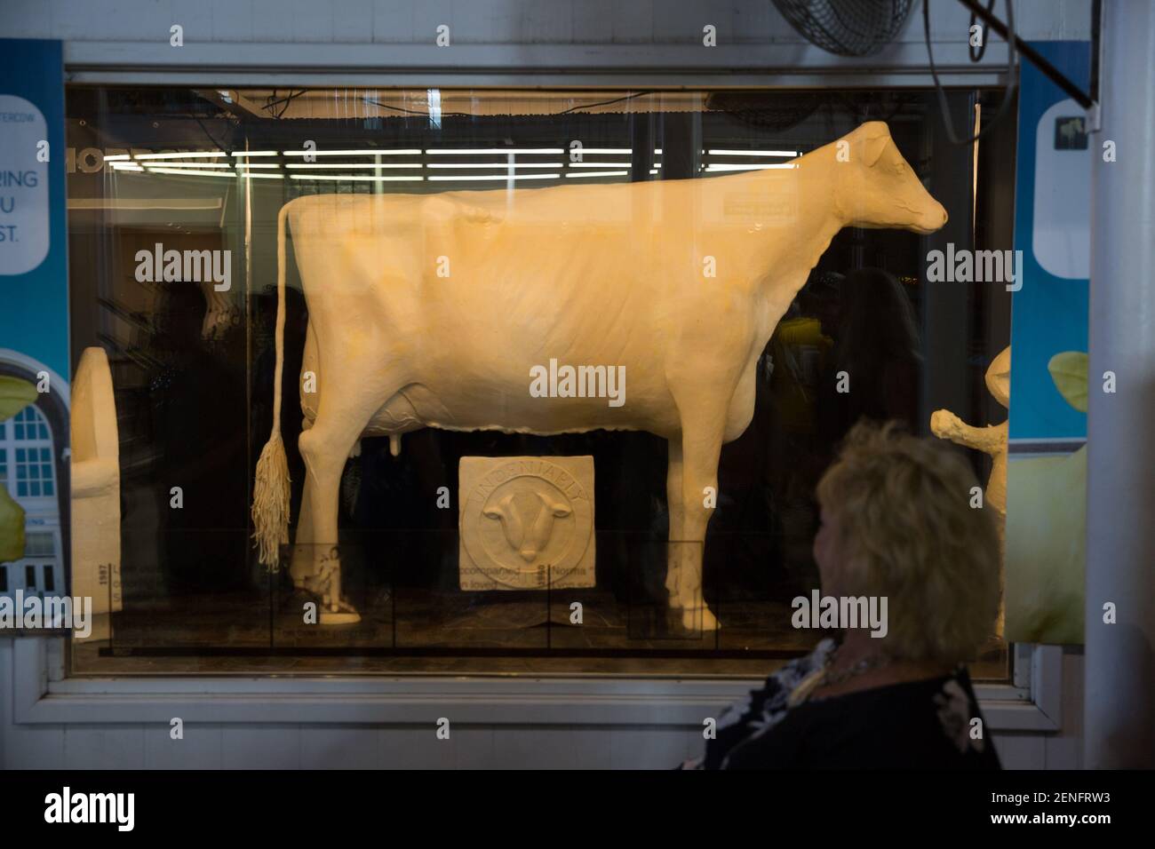 The famous Butter Cow on display at the Iowa State Fair on August 11 ...