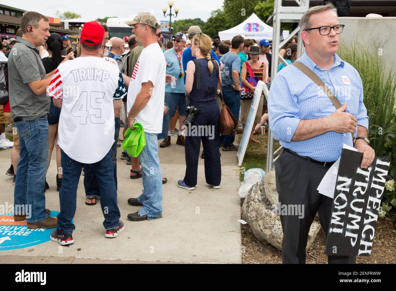 Attendees of the Iowa State Fair at the Iowa State Fairgrounds in Des ...