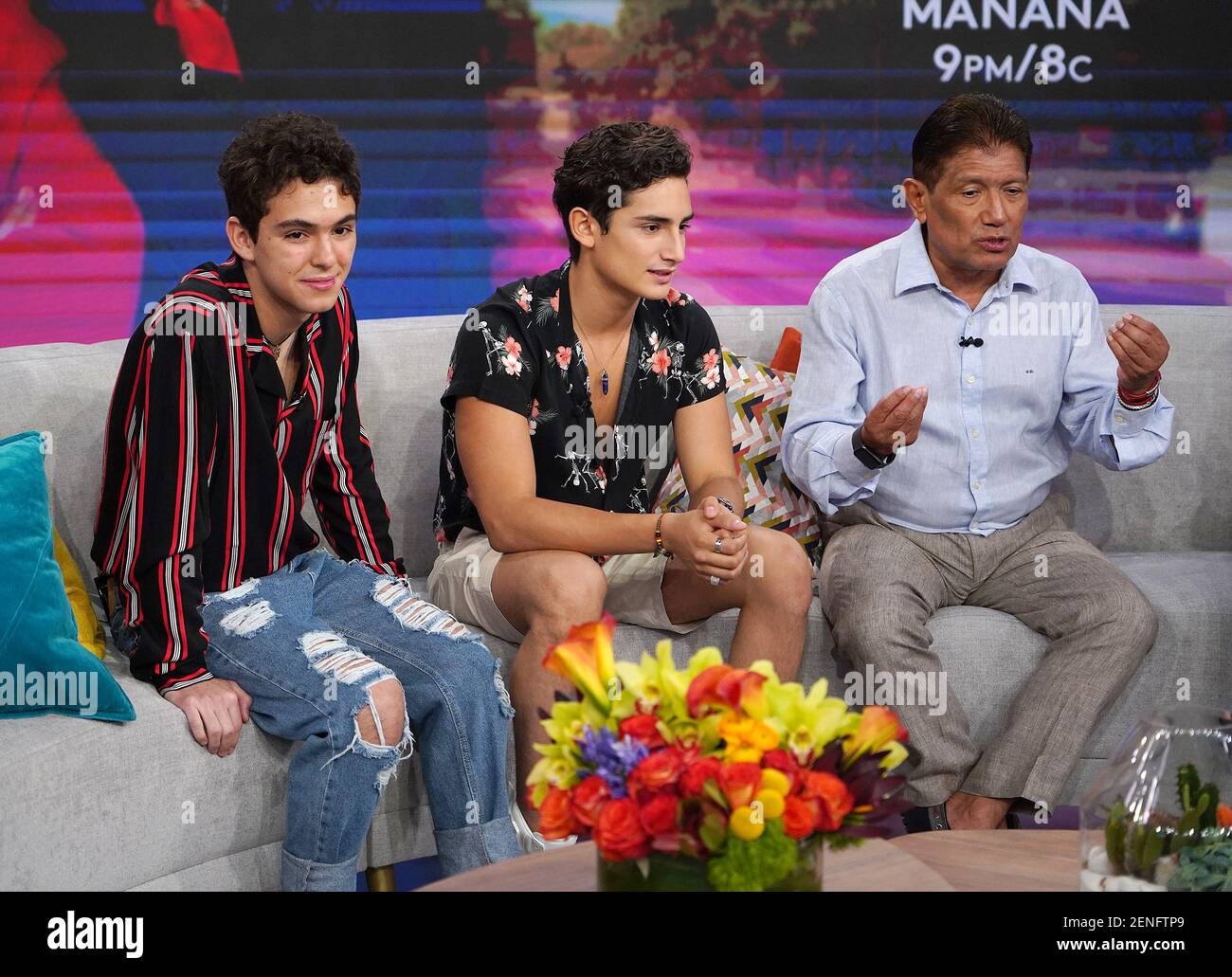 MIAMI, FL - AUG 11: Actors Joaquin Bondoni, Emilio Marcos Osorio and ...