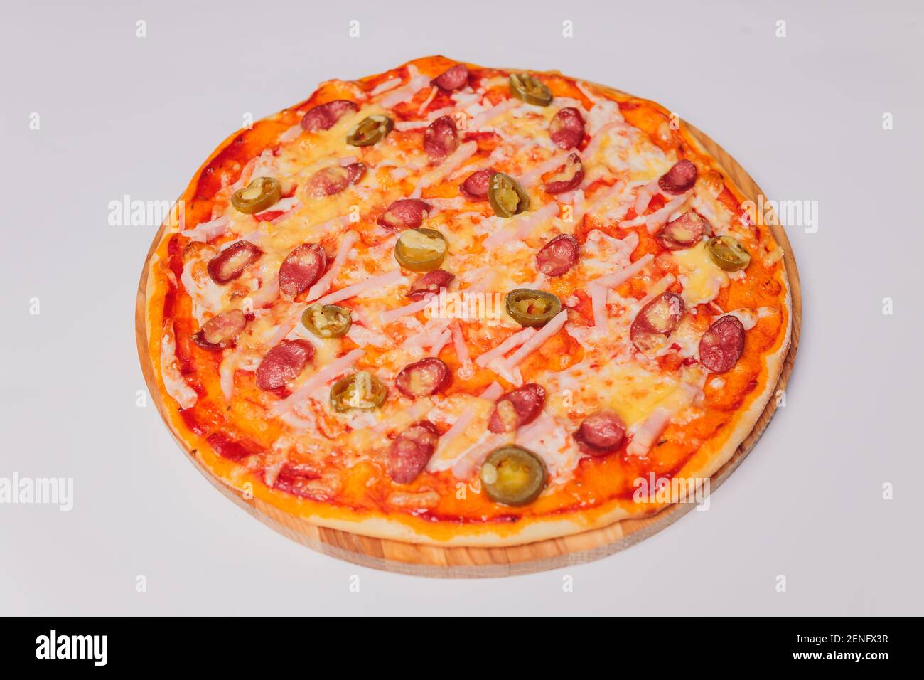 fresh italian classic original pepperoni pizza isolated on white ...