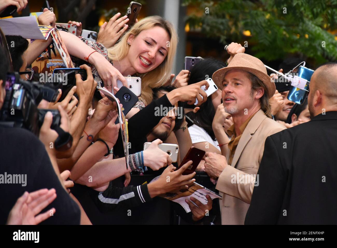 MEXICO CITY, MEXICO - AUGUST 12: American Actor Brad Pitt sign ...