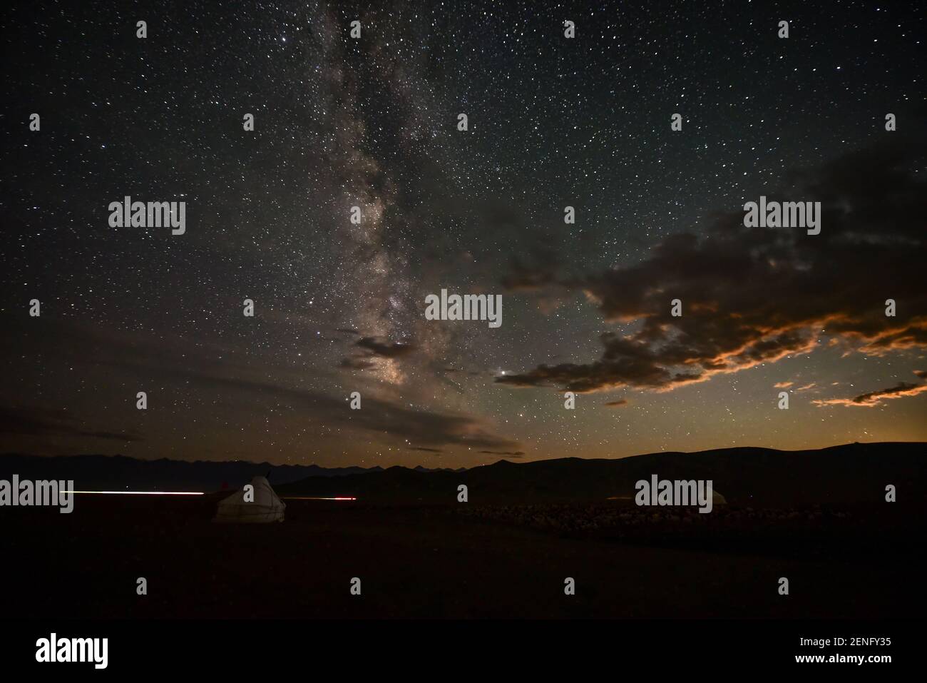 Landscape of the starry sky over Bayingolin Mongol Autonomous ...