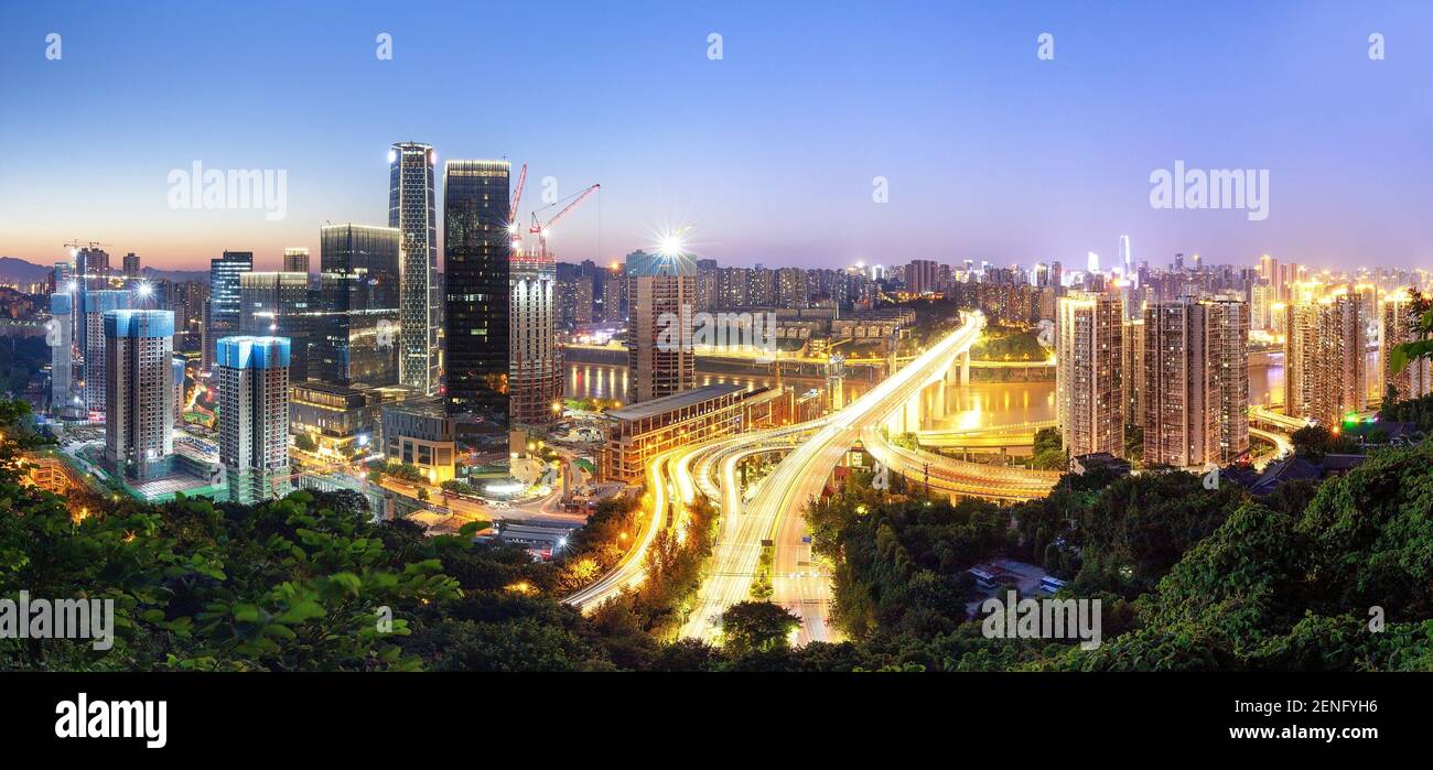 View of the Jiahua Bridge in Chongqing, China, 10 August 2019. Six ...