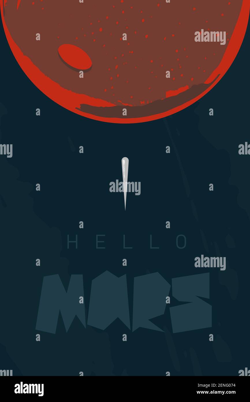 Planet mars on dark Stock Vector Images - Alamy