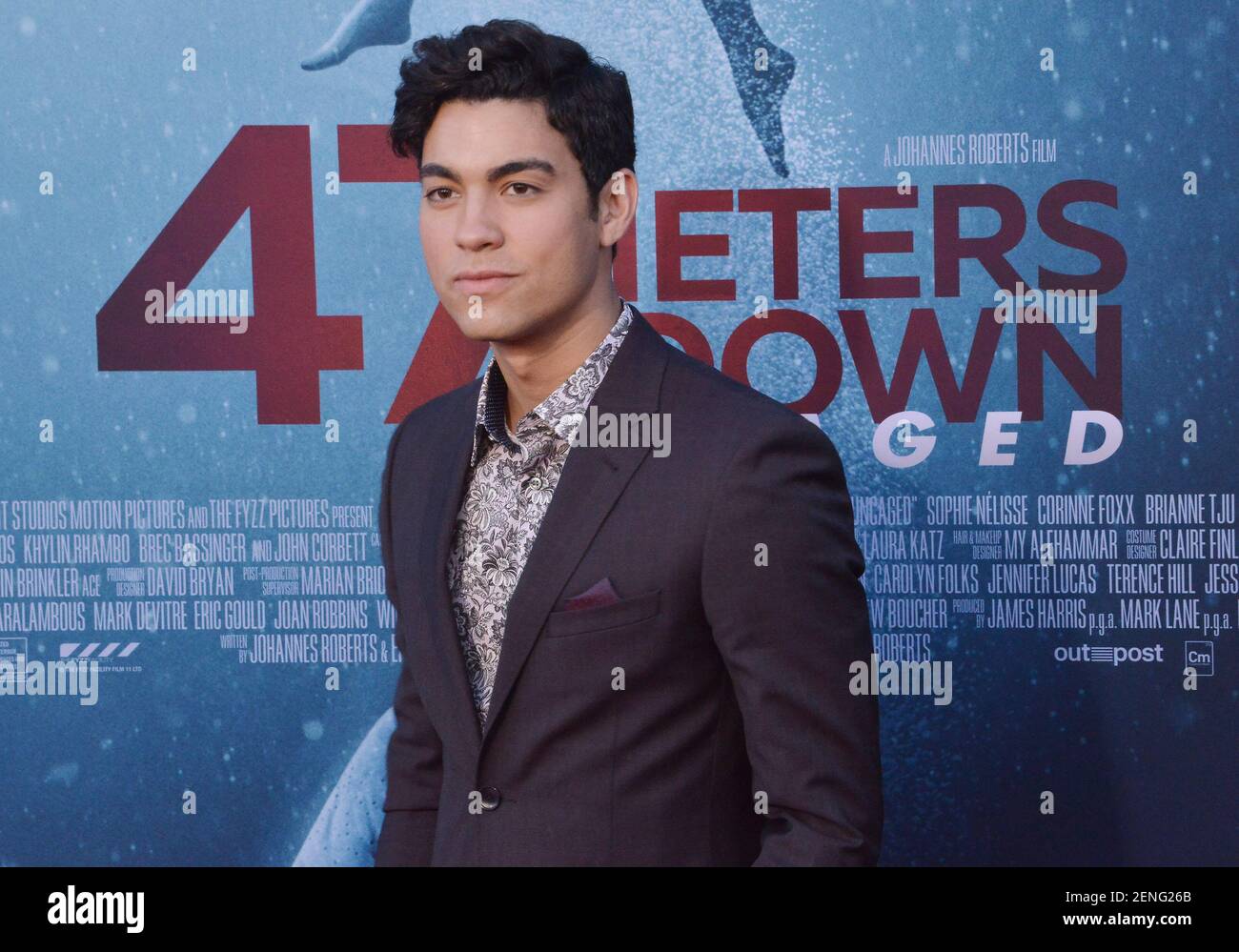 Davi Santos arrives at the 47 METERS DOWN UNCAGED Premiere held at the ...