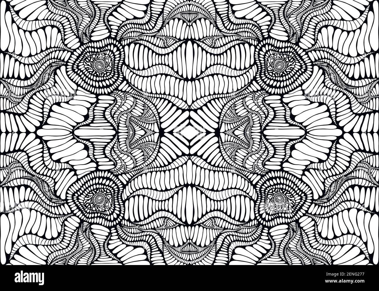 Coloring page abstract pattern, maze of ornaments. Psychedelic stylish ...