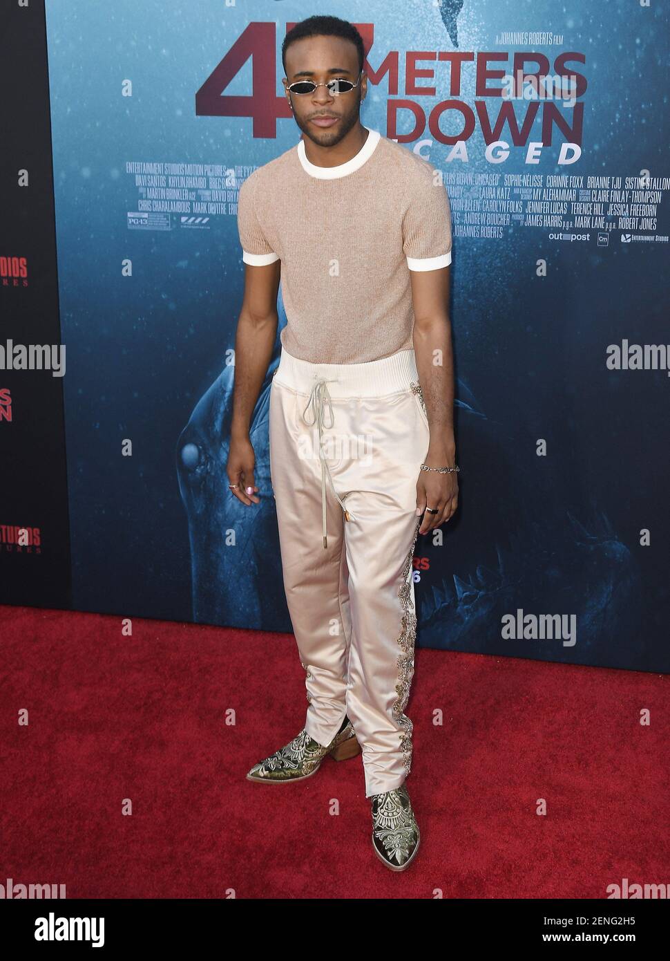 Khylin Rhambo arrives at the 47 METERS DOWN UNCAGED Premiere held at ...