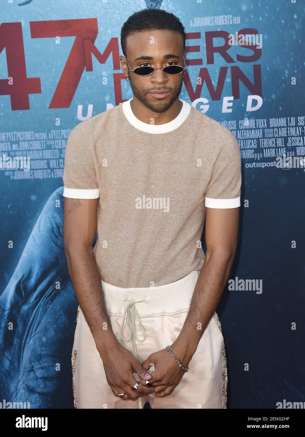 Khylin Rhambo arrives at the 47 METERS DOWN UNCAGED Premiere held at ...