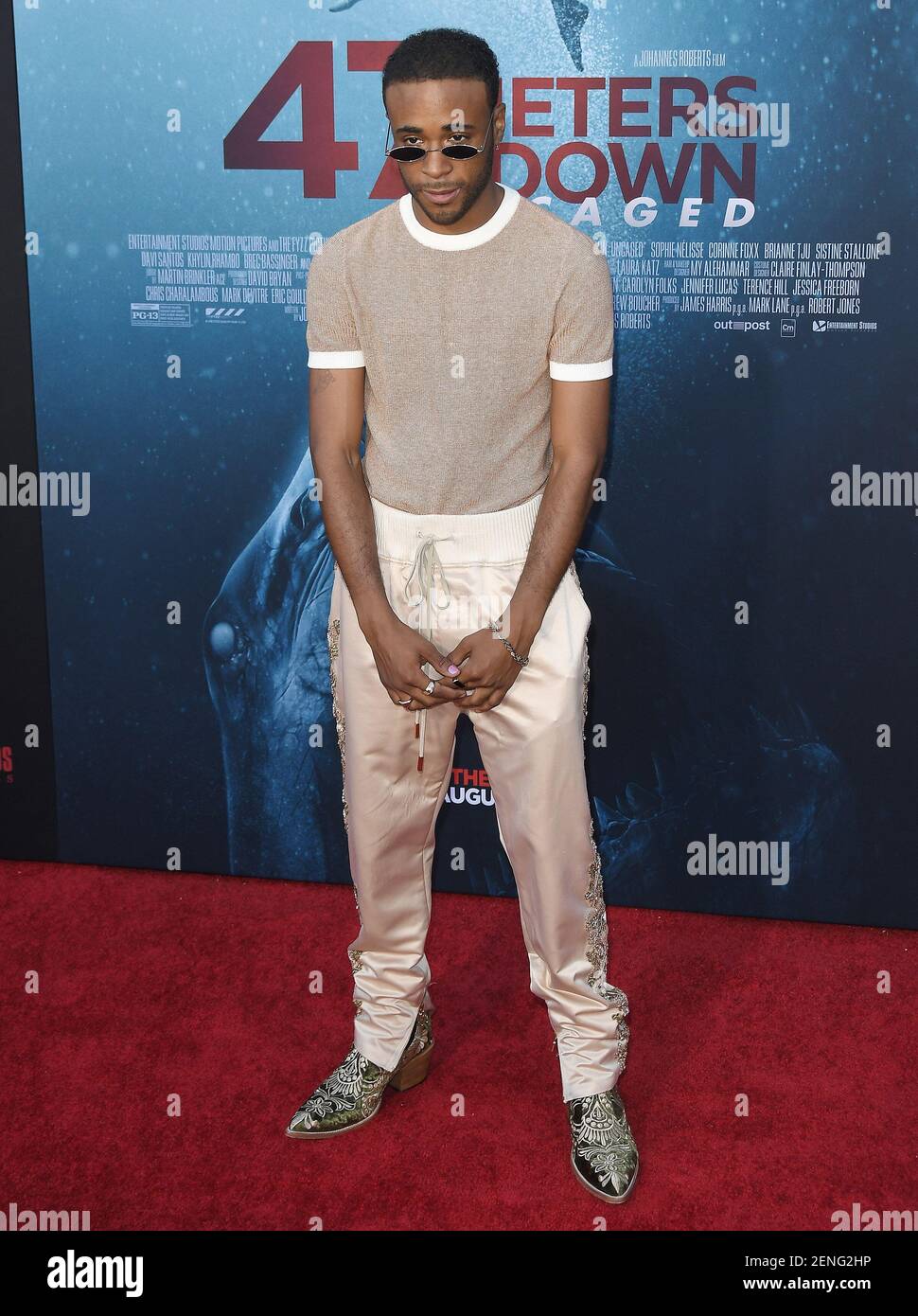 Khylin Rhambo arrives at the 47 METERS DOWN UNCAGED Premiere held at ...