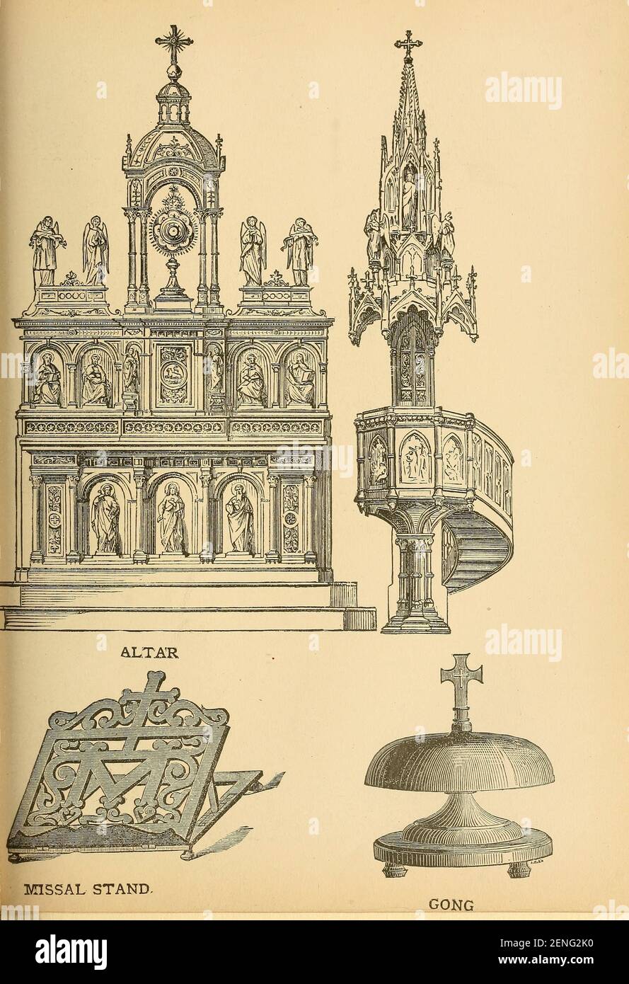 illustration of Christian Religious Implements and ceremonial tools ...