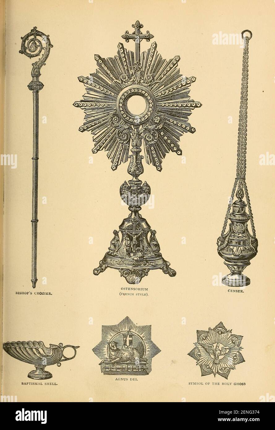 illustration of Christian Religious Implements and ceremonial tools ...