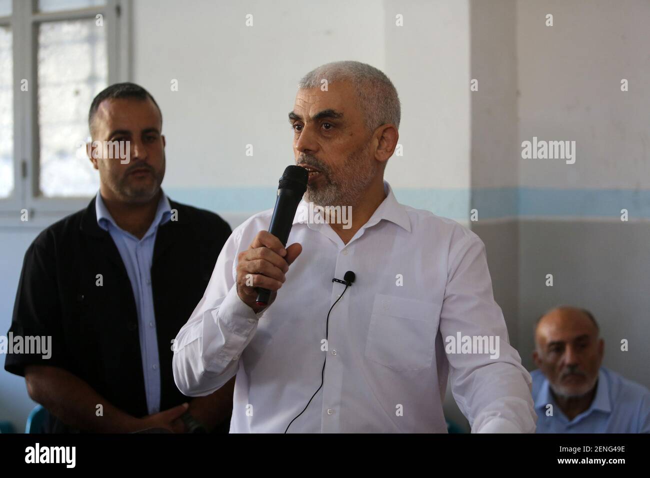 Senior leader and Hamas leader in Gaza, "Yahya Sinwar" during his visit ...