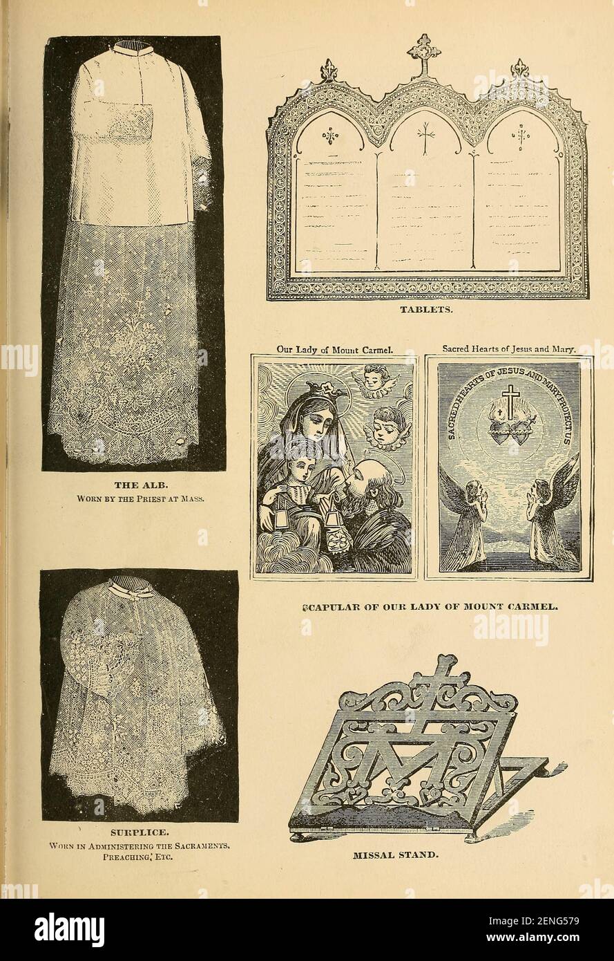 illustration of Christian Religious Implements and ceremonial vestments ...