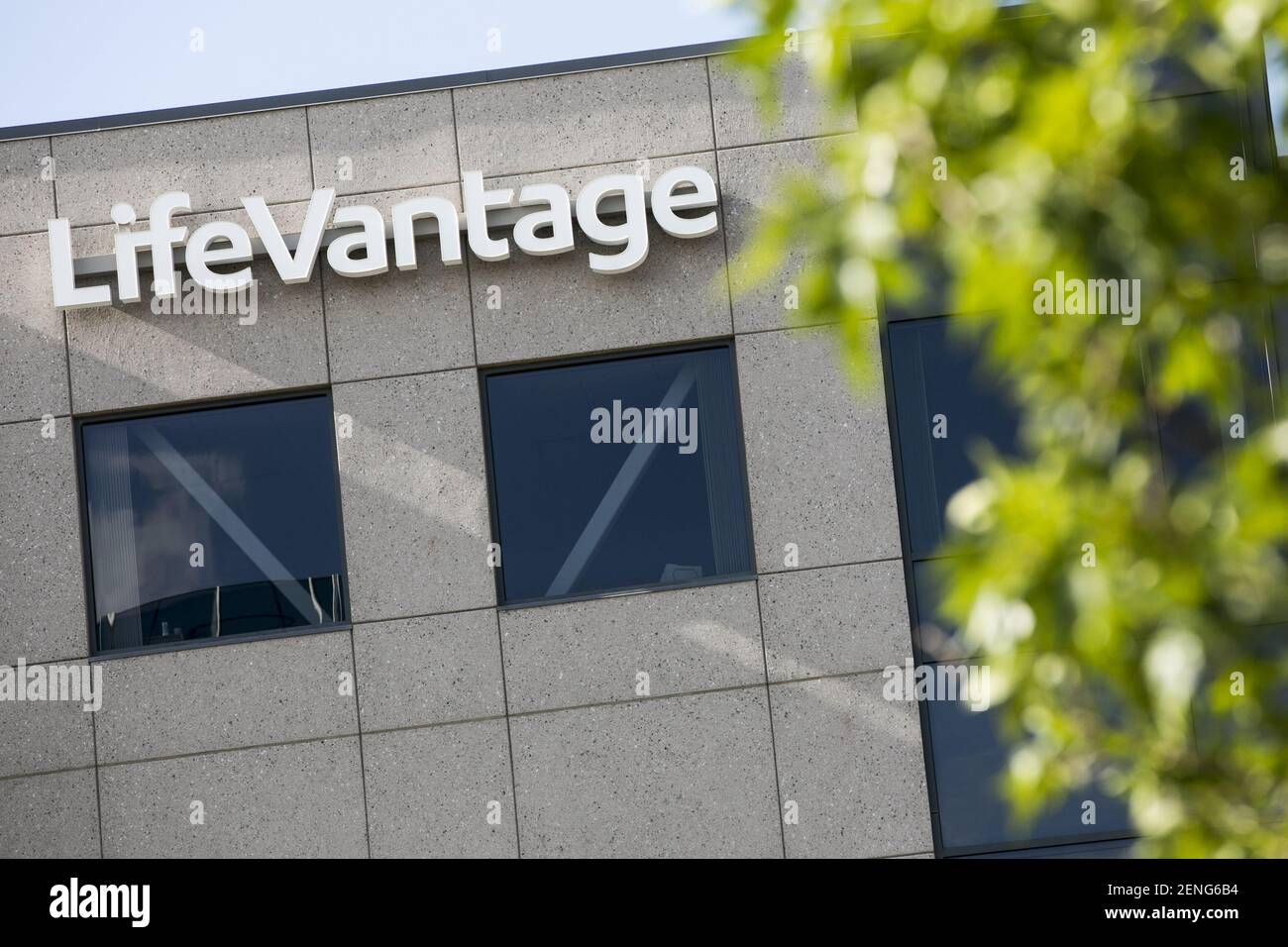 A logo sign outside of the headquarters of LifeVantage in Sandy, Utah ...