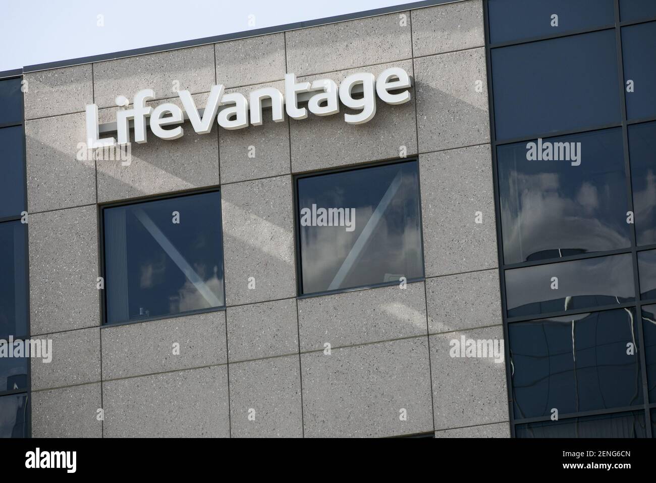 A logo sign outside of the headquarters of LifeVantage in Sandy, Utah ...