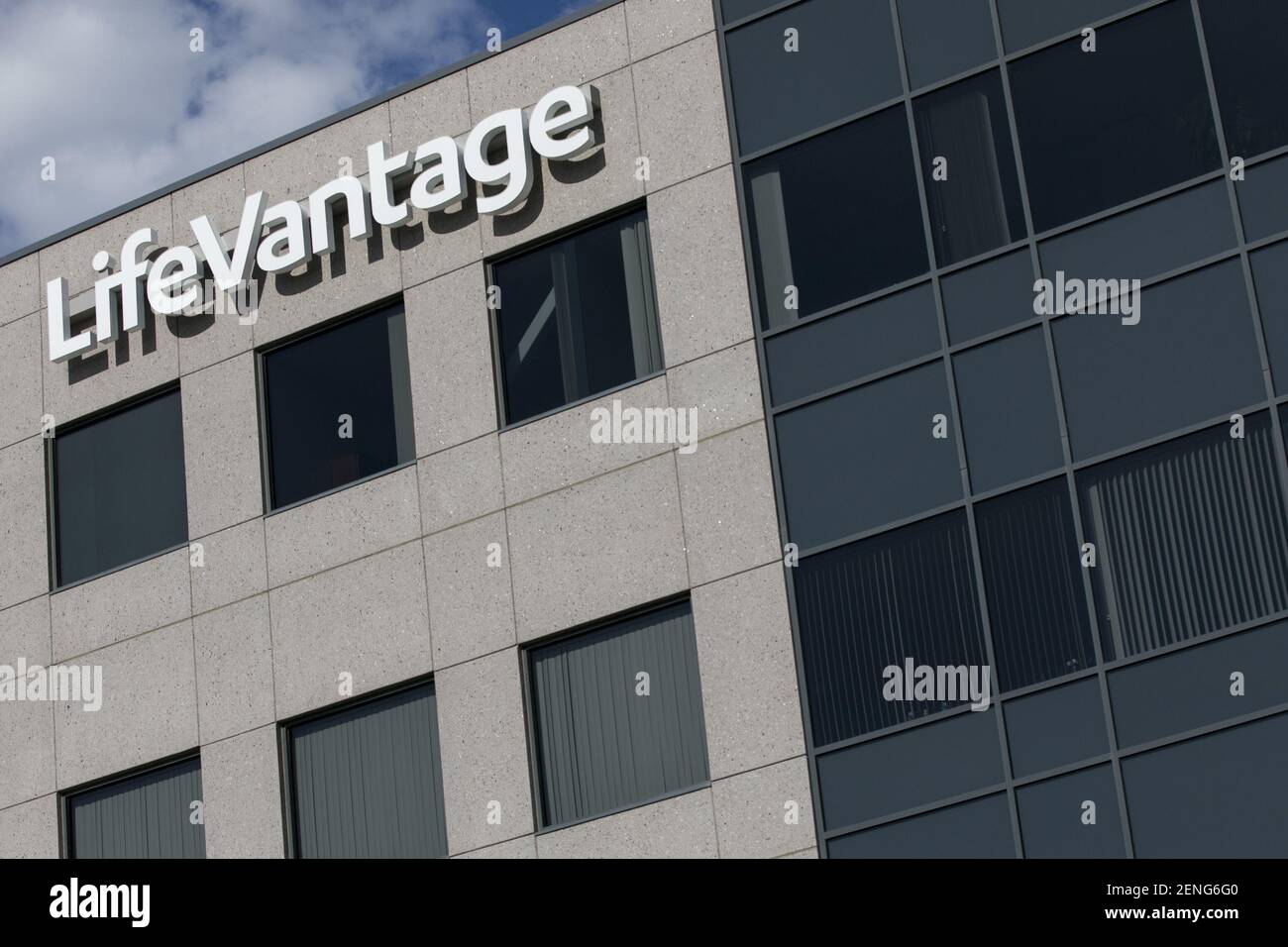 A logo sign outside of the headquarters of LifeVantage in Sandy, Utah ...
