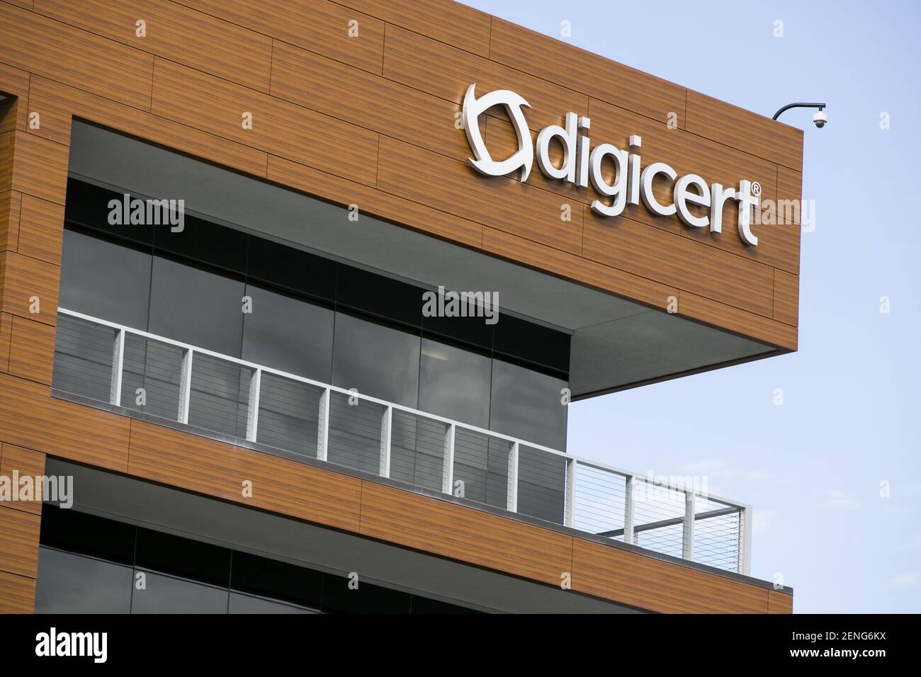 A logo sign outside of the headquarters of DigiCert Inc., in Lehi, Utah ...