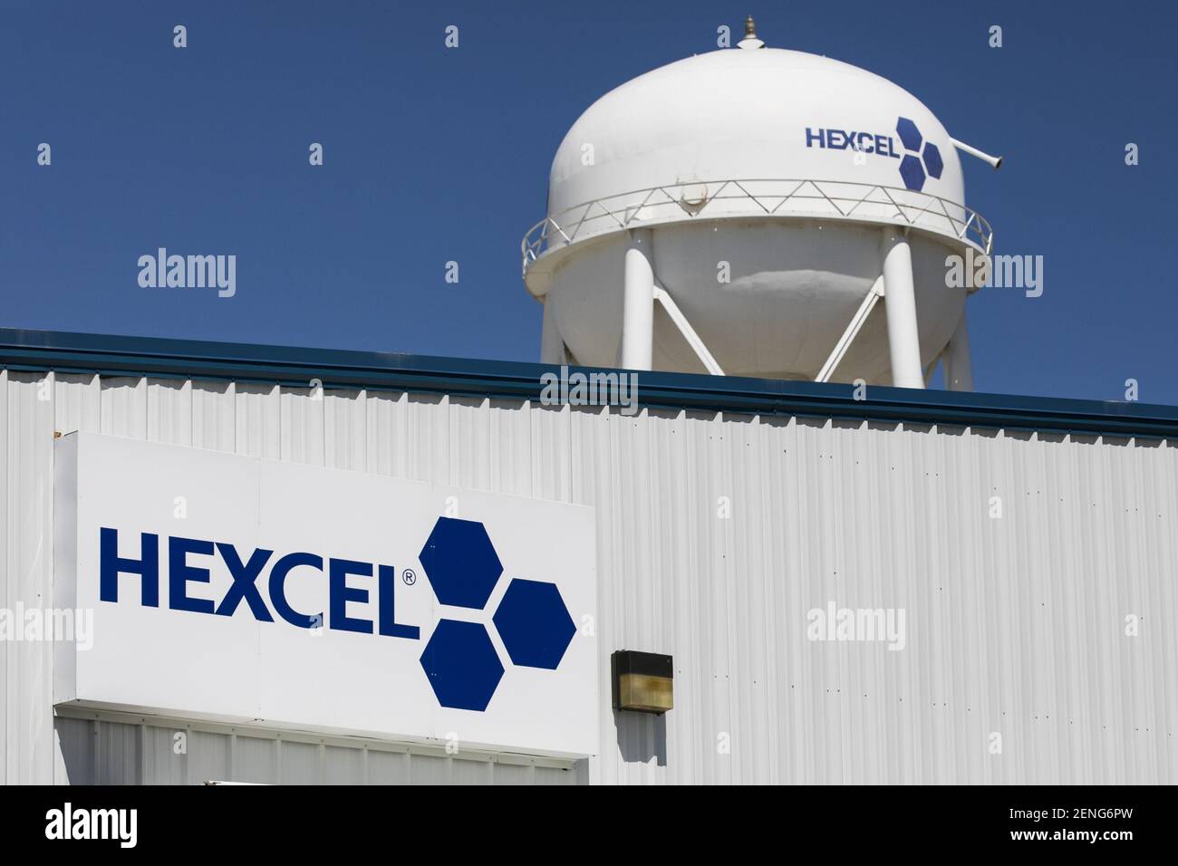 A logo sign outside of a facility occupied by the Hexcel Corporation in ...