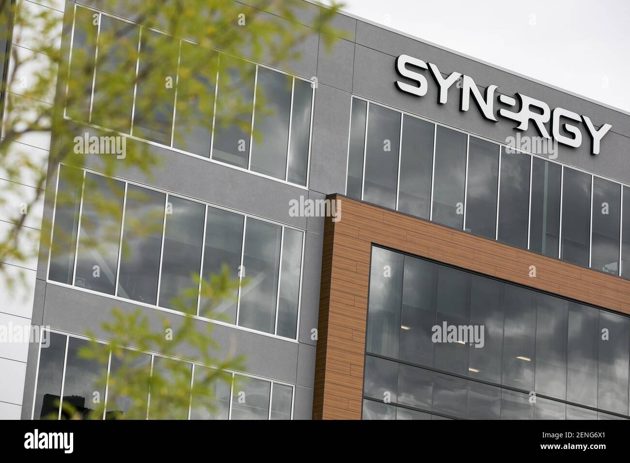 A logo sign outside of the headquarters of Synergy WorldWide in Lehi, Utah on July 27, 2019 ...