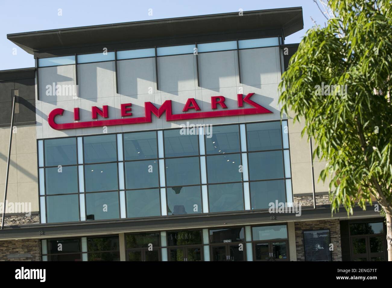 A logo sign outside of a Cinemark movie theater location in Draper ...