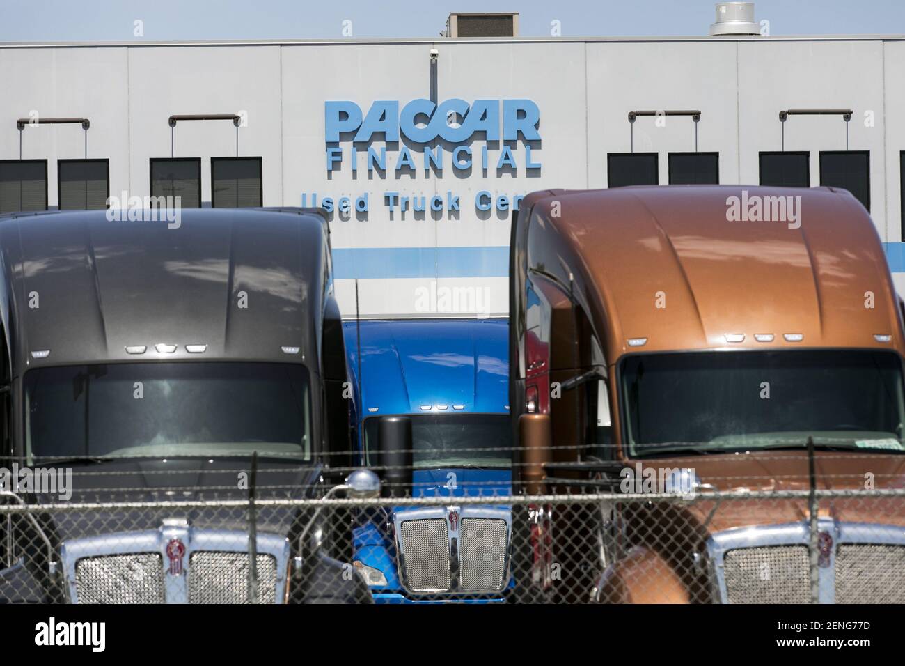 A logo sign outside of a facility occupied by PACCAR Financial in Salt ...