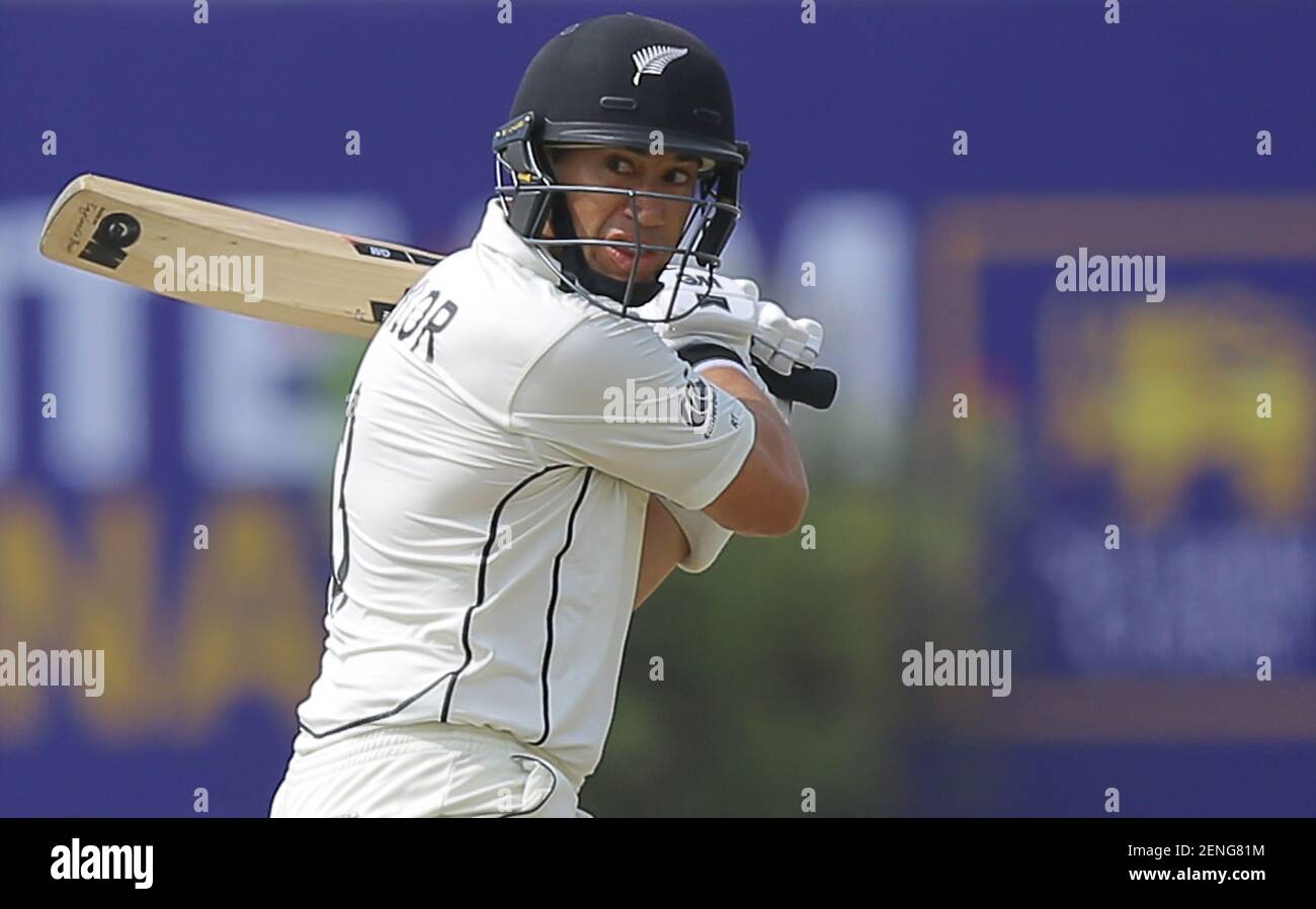 New Zealand cricketer Ross Taylor looks on after edging the ball during ...