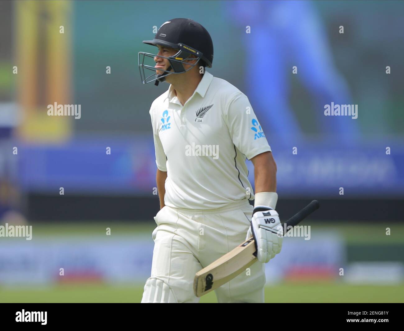 New Zealand cricketer Ross Taylor walks back after his dismissal during ...