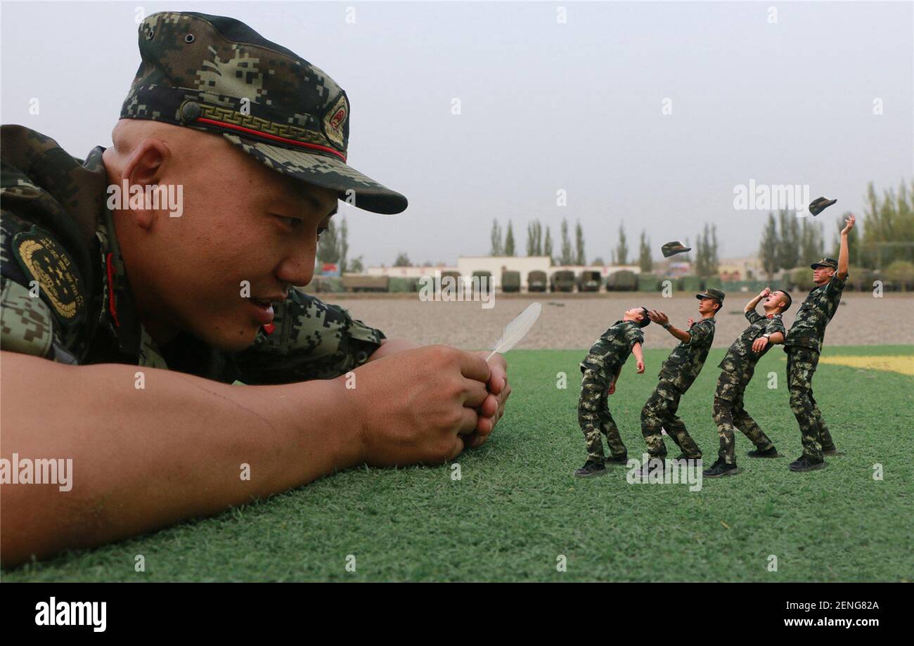 Chinese paramilitary policemen pose for creative photos to mark their ...