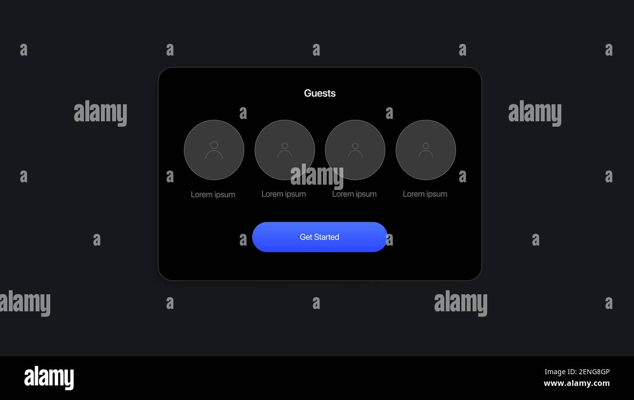 Guest List Panel UI Interface Concept. Vector illustration Stock Vector ...