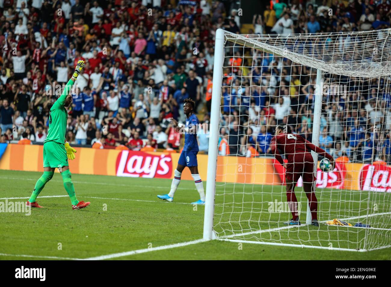 Adrian of Liverpool in action during the UEFA Super Cup Final fixture ...