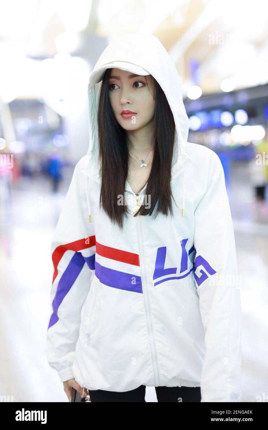 Chinese actress Crystal Zhang or Zhang Tian'ai arrives at the Shanghai ...