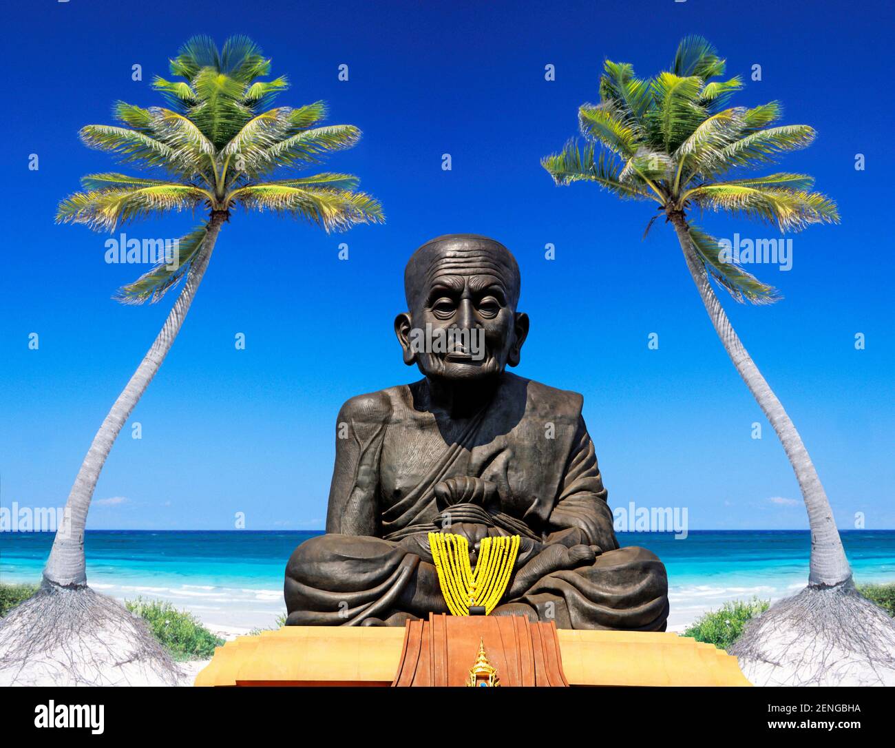 Asien, Thailand, Buddha, Hua Hin, Wat Huay Mongkol, Mönch, Luang PhoR ...