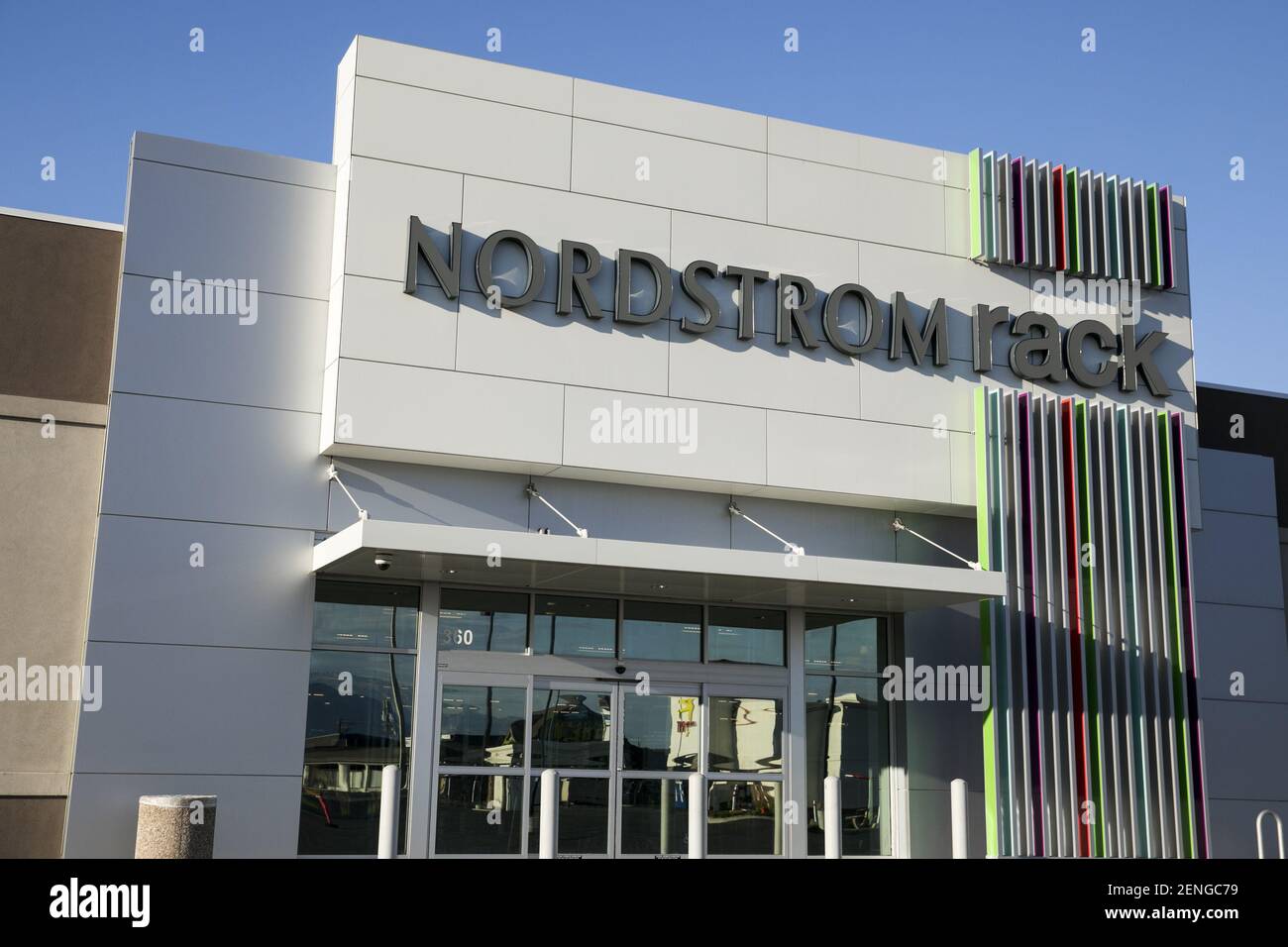 A logo sign outside of a Nordstrom Rack retail store location in Orem ...