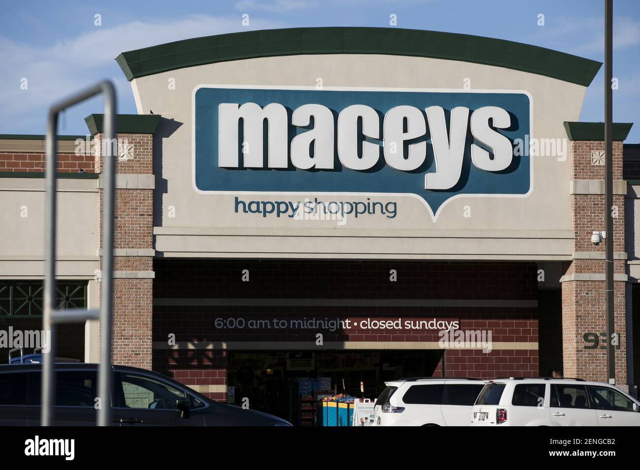 A logo sign outside of a Macey's retail grocery store location in ...
