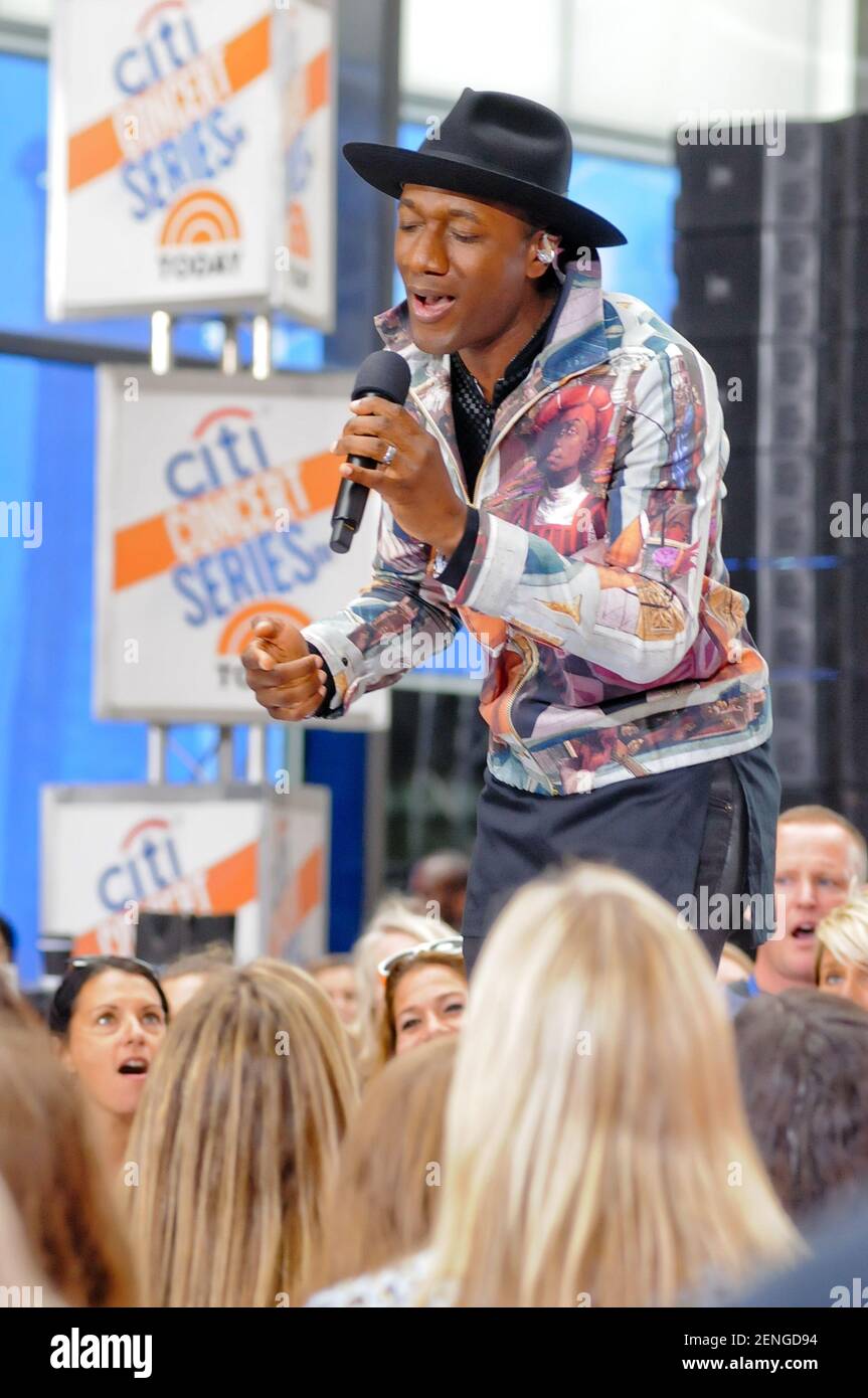 Singer-Songwriter Aloe Blacc performs at Rockefeller Center in New York ...