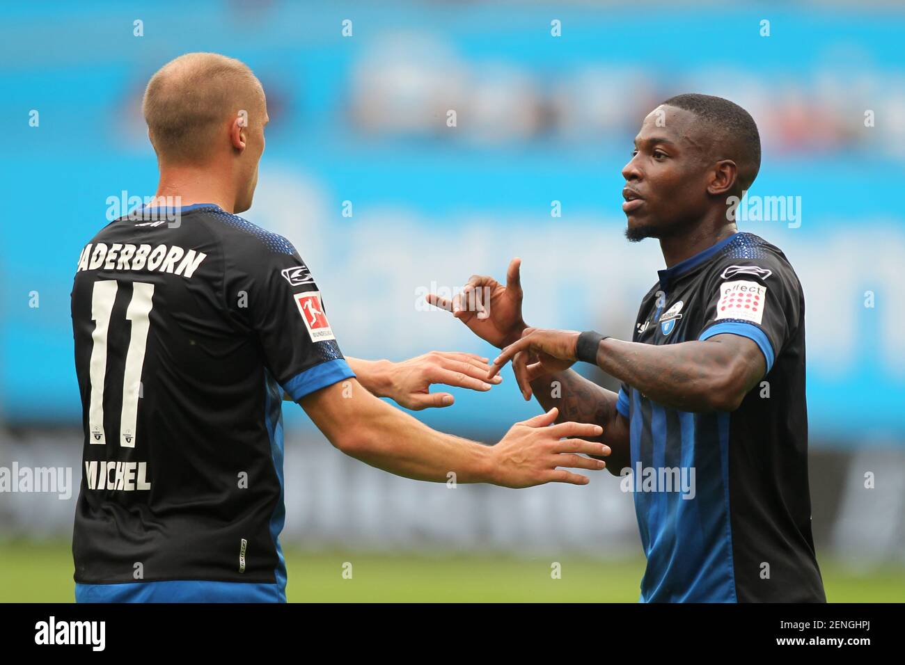 Mamba of Cottbus of SC Paderborn celebrates the first goal during the ...