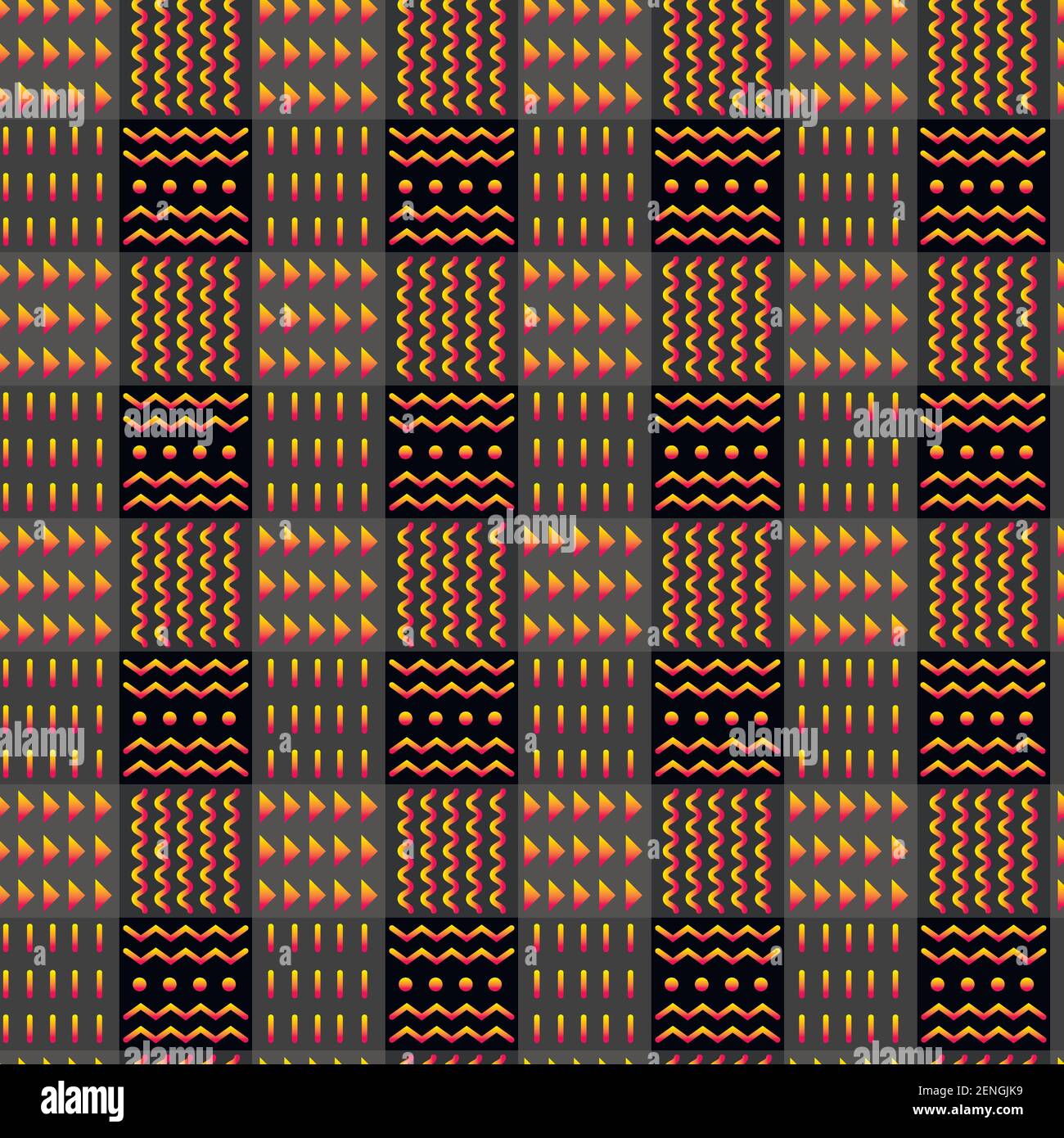 Abstract tribal psychedelic checkered seamless pattern, ethnic style ...